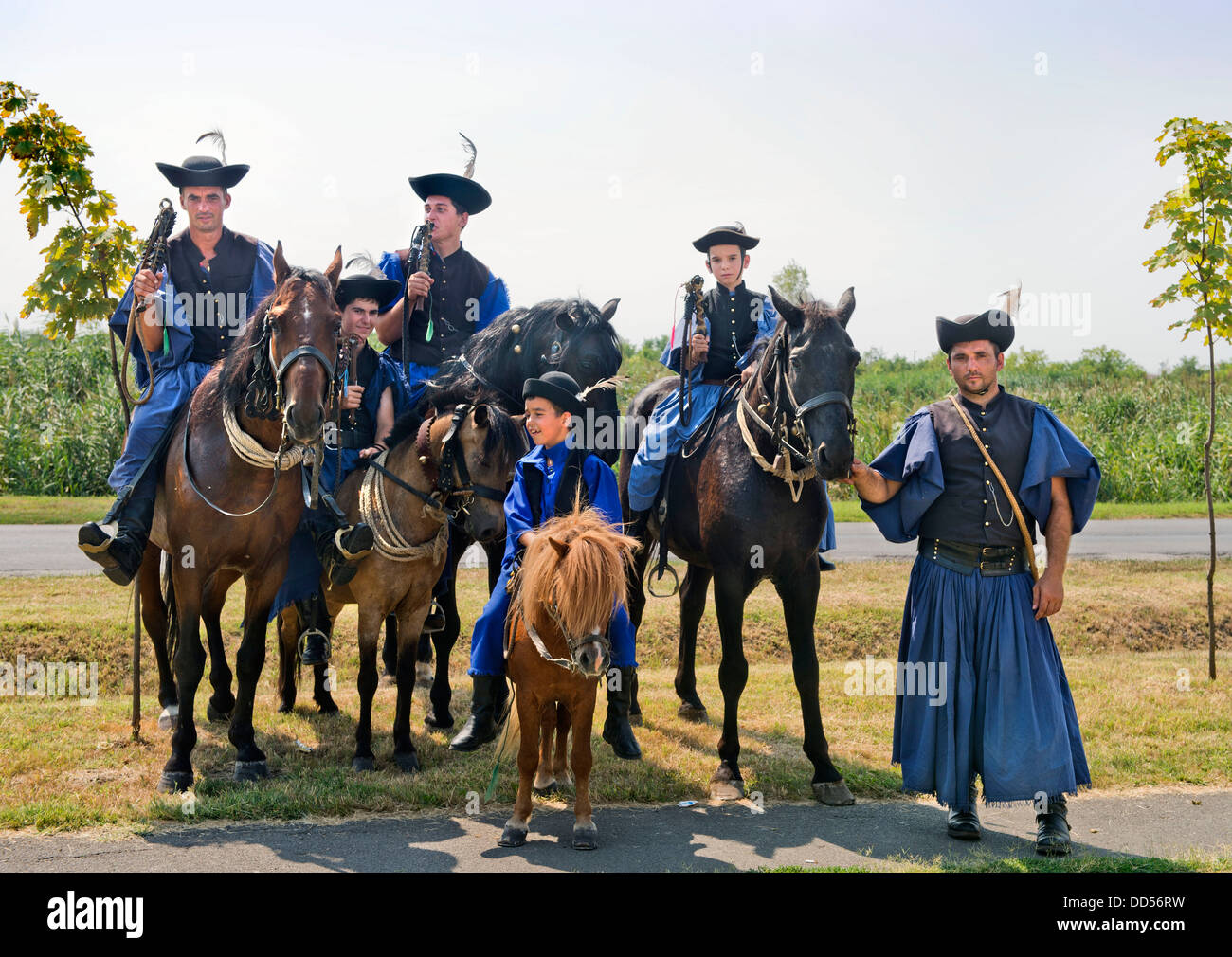 Traditional Hungarian 'Csikos' at a horse festival in the Hungarian ...