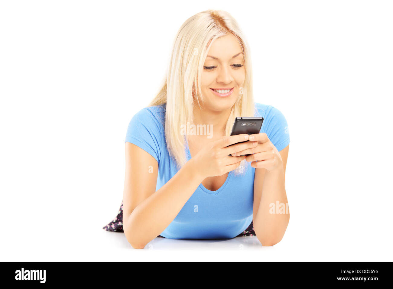 Attractive smiling woman using Cut Out Stock Images & Pictures - Alamy