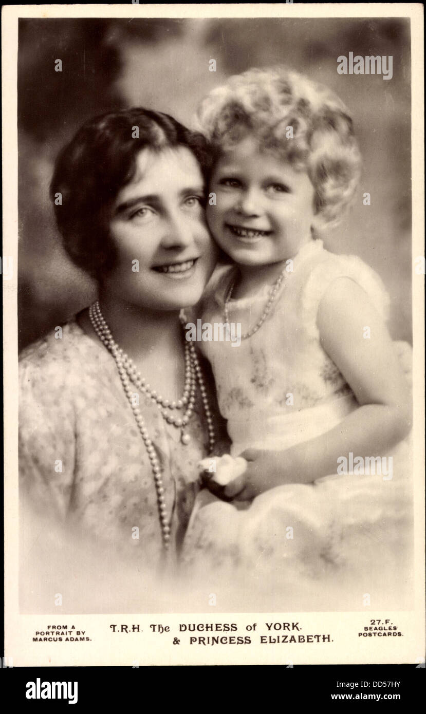 Ak T.R.H. The Duchess of York, Princess Elizabeth as a Child Stock ...