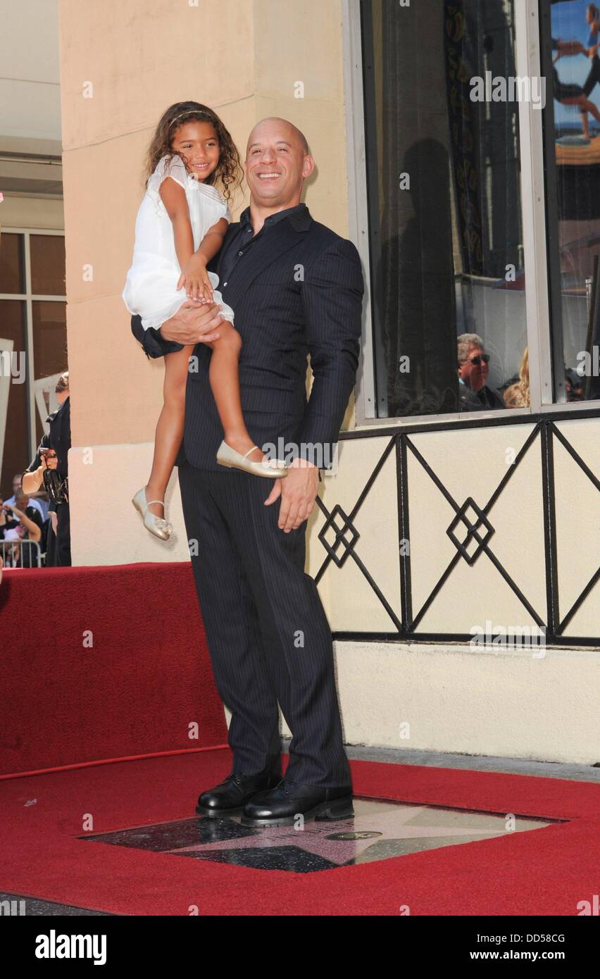 Los Angeles, CA. 26th Aug, 2013. Vin Diesel, daugther Hania Riley at ...