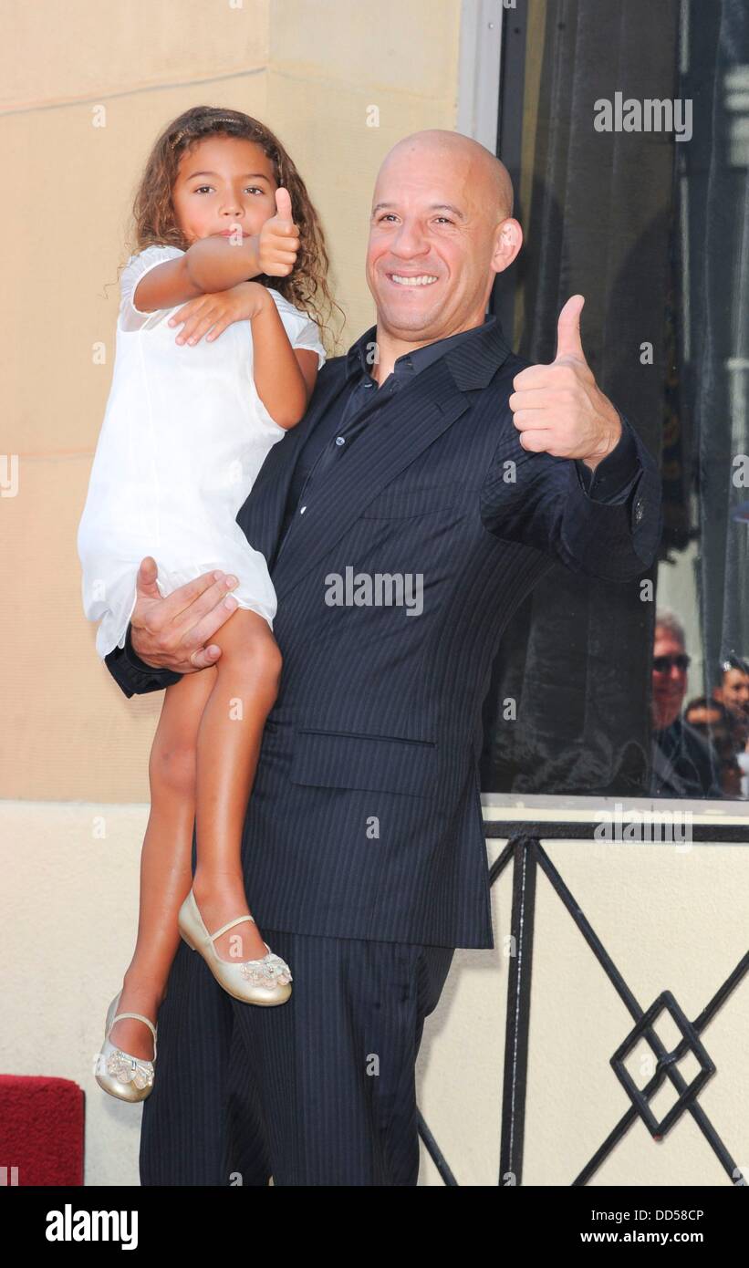 Los Angeles, CA. 26th Aug, 2013. Vin Diesel, daugther Hania Riley at ...