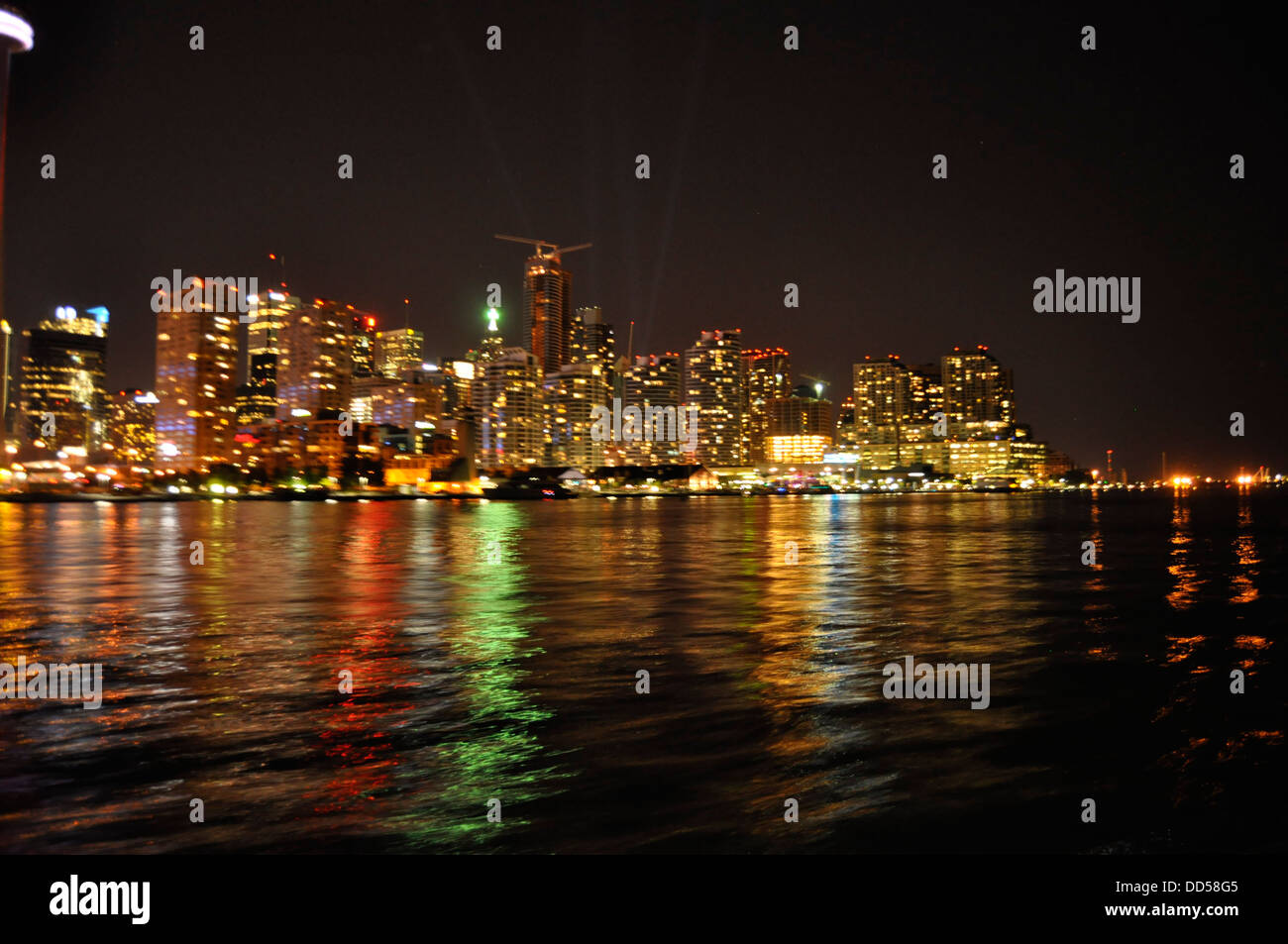 Toronto harbour at night Stock Photo - Alamy
