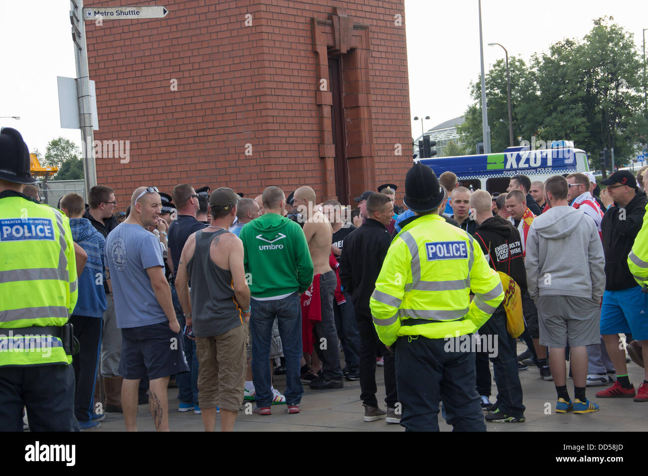 Police presence protest against hi-res stock photography and images - Alamy