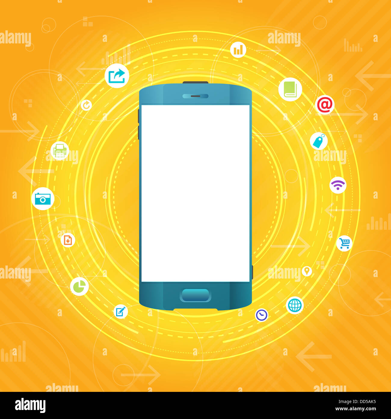 Vector illustration of mobile smartphone concept background with ...