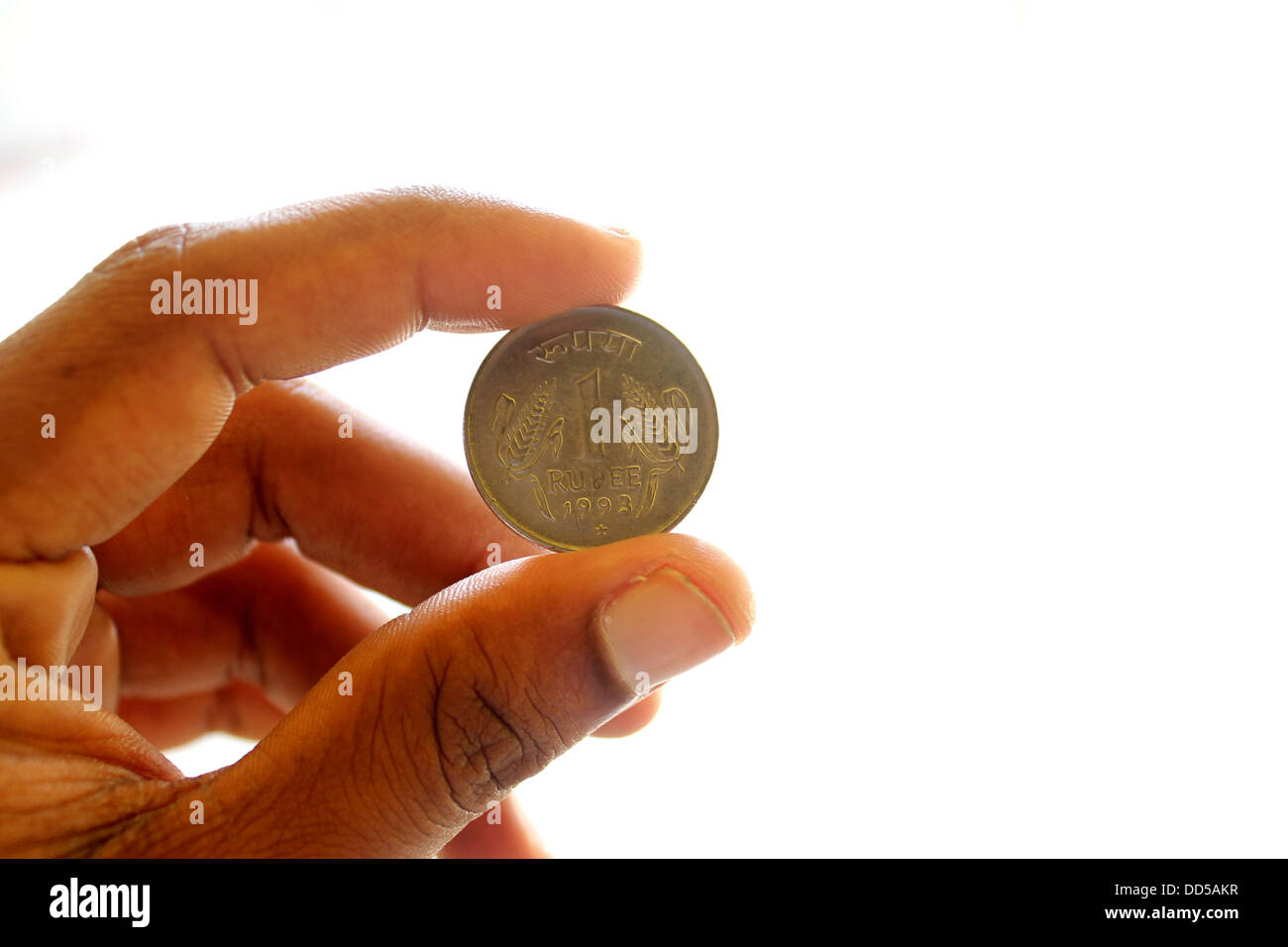 Indian one rupee coin hi-res stock photography and images - Alamy