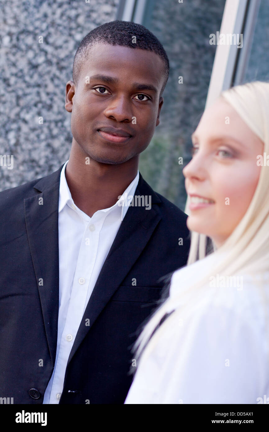 successful smiling business team diversity outdoor summer professional ...