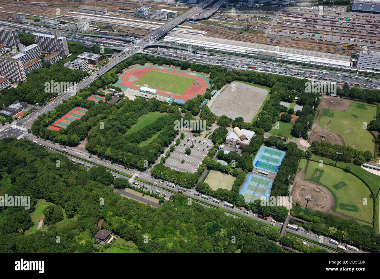 Seaside Park Hockey Stadium: Tokyo, Japan: Aerial view of proposed ...
