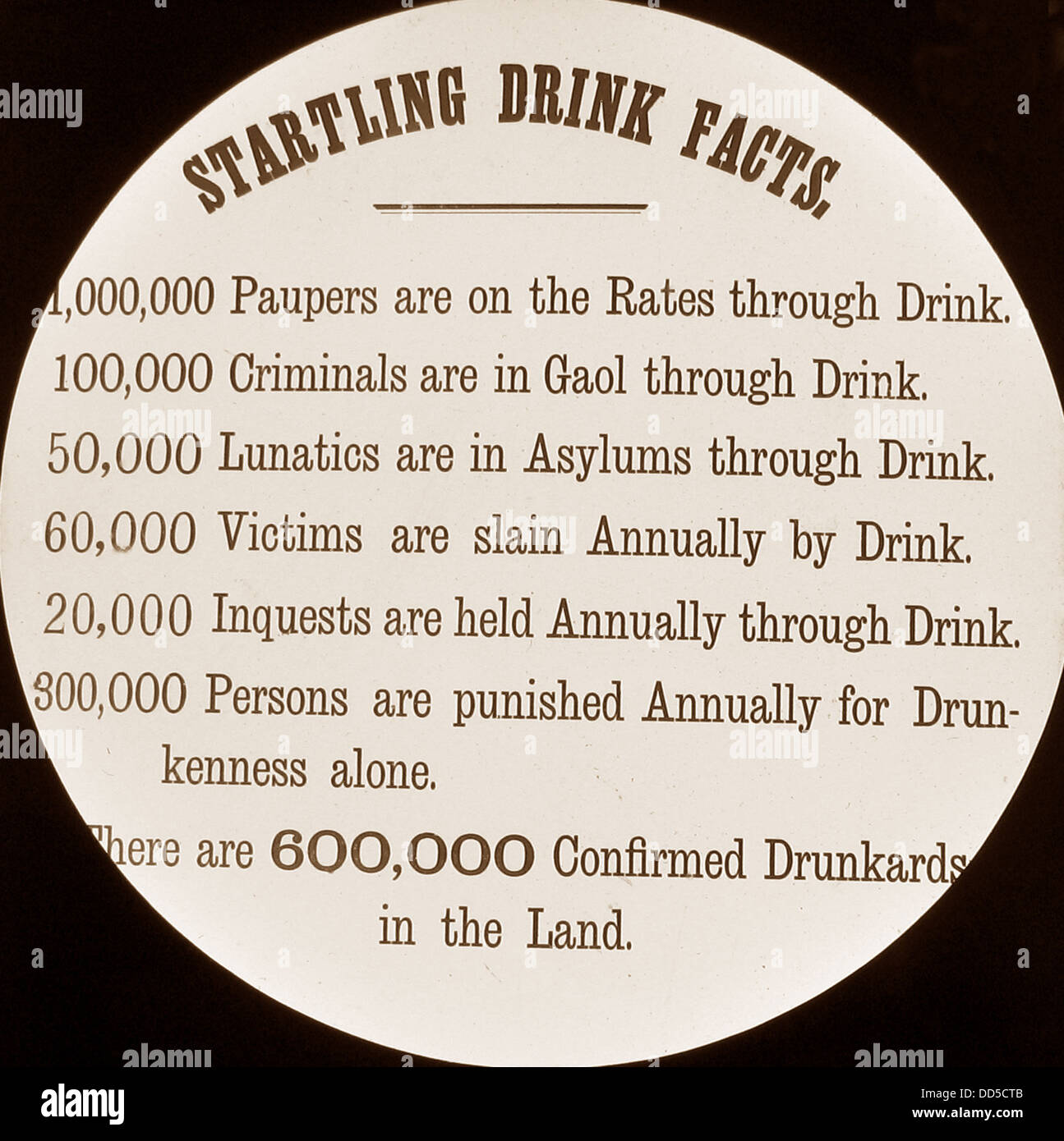 Temperance magic lantern slide Victorian period Stock Photo - Alamy