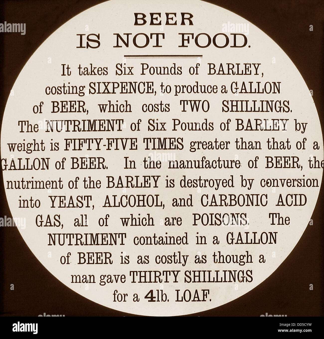 Temperance magic lantern slide Victorian period Stock Photo - Alamy