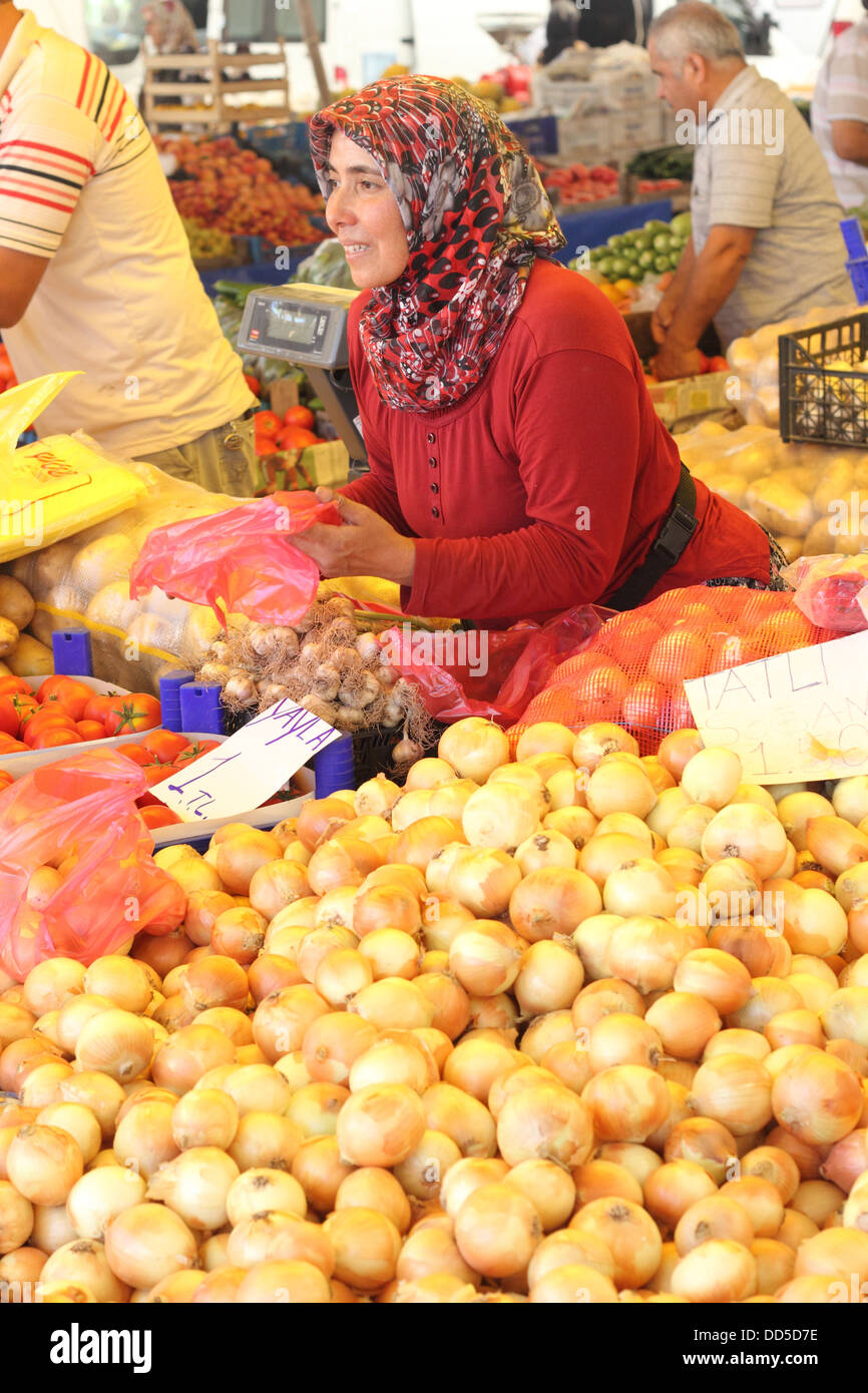 Fresh fruit and vegetable produce for sale at a local market in Calis ...