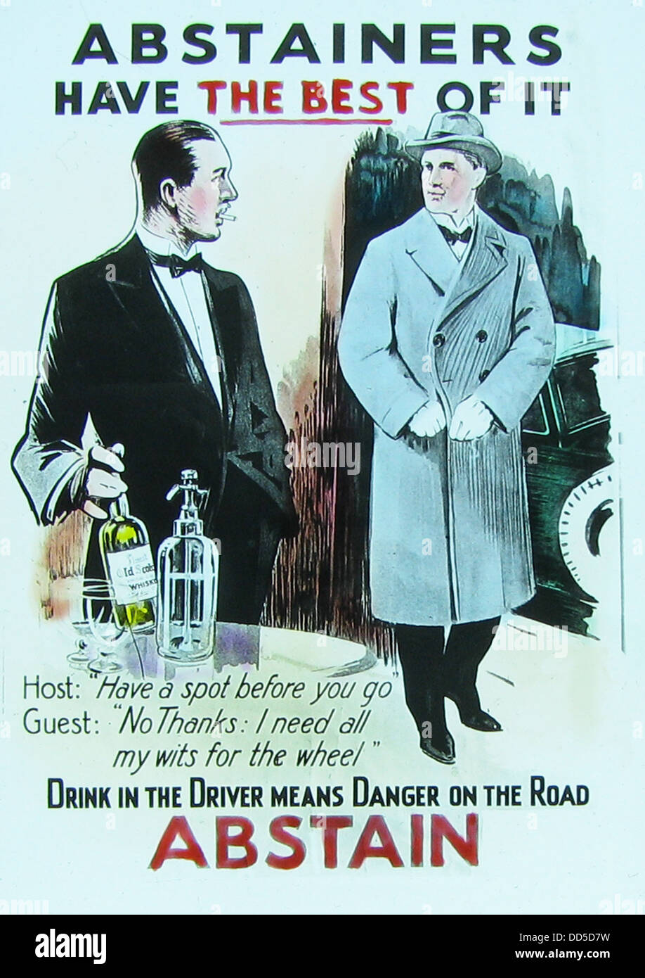 Temperance magic lantern slide probably 1930s Stock Photo - Alamy