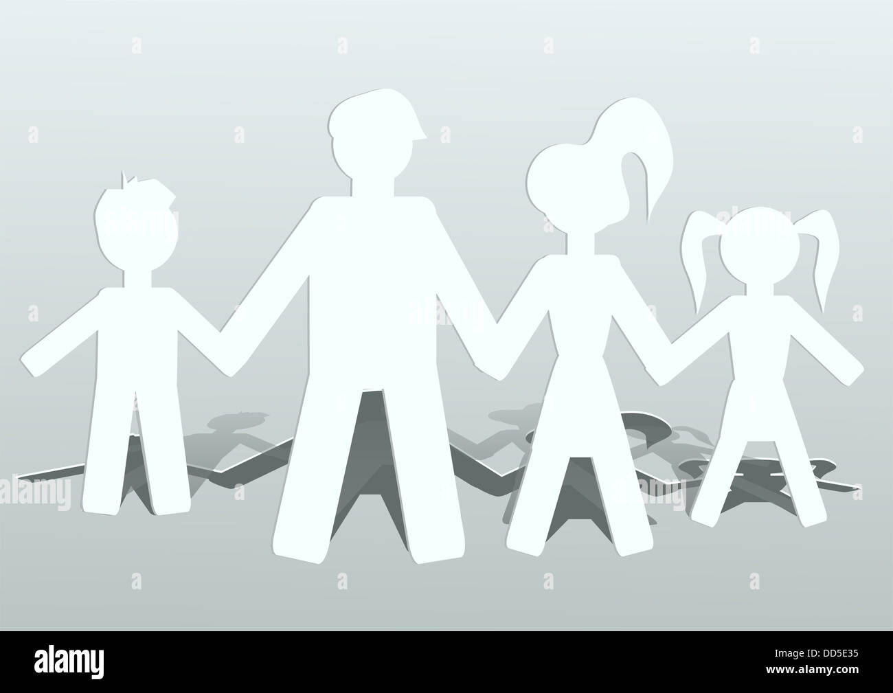 people cut out of paper. family of four Stock Photo - Alamy