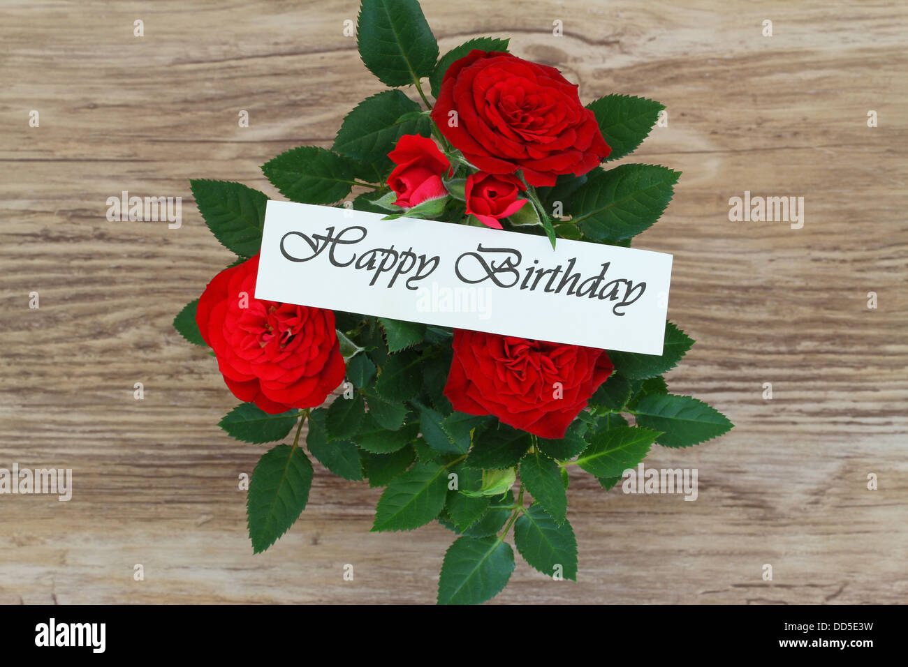 Happy birthday card red roses hi-res stock photography and images - Alamy