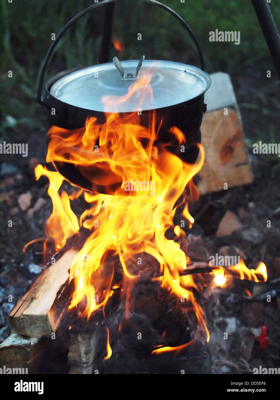 Traditional campfire cooking Stock Photo - Alamy