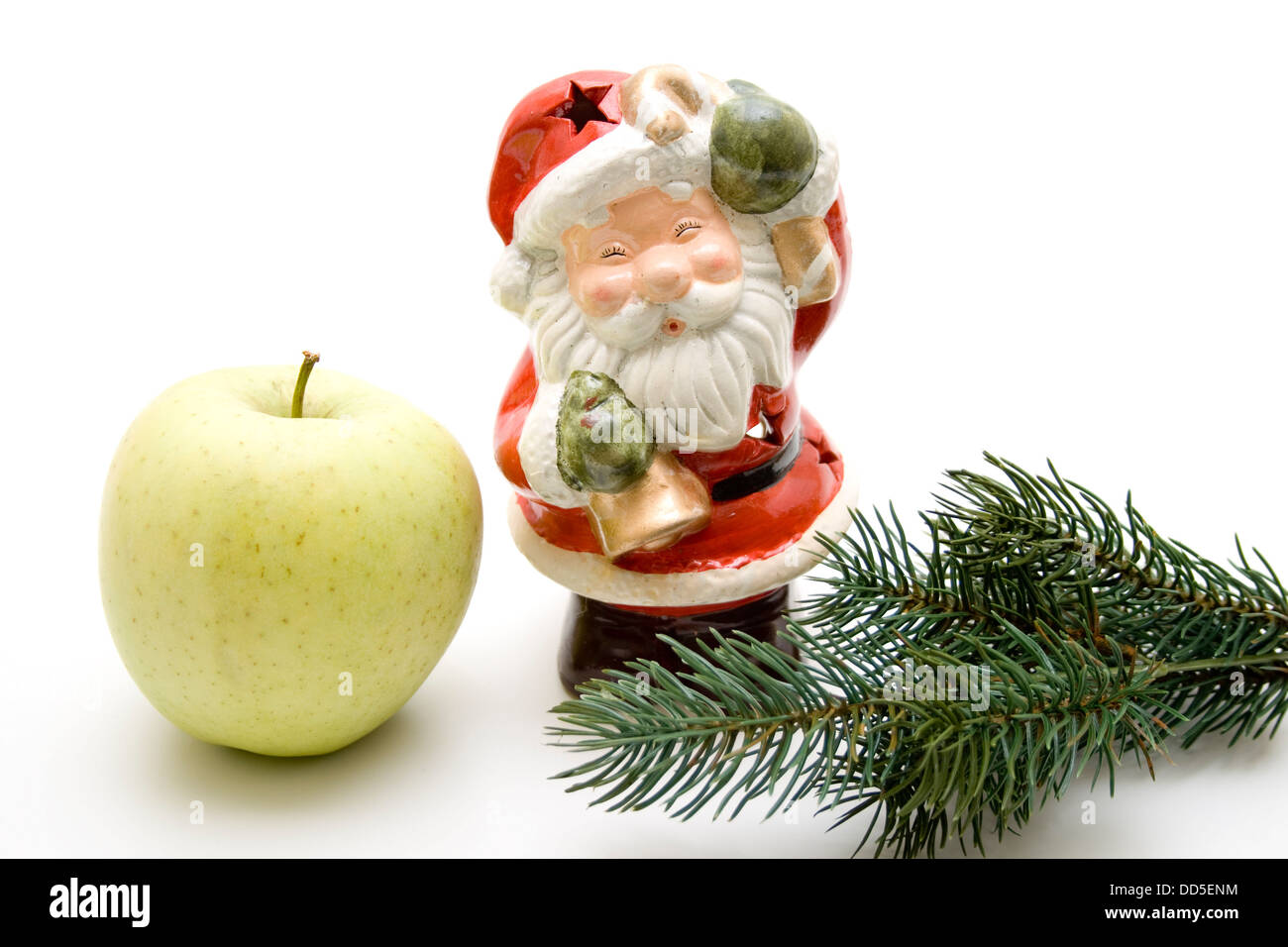 Santa Claus with apple Stock Photo - Alamy
