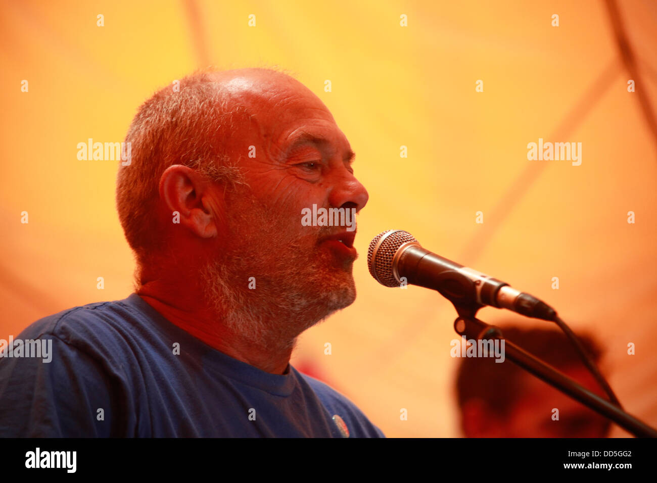 Keith Allen performing with his band in the Rabbit Hole, Glastonbury ...