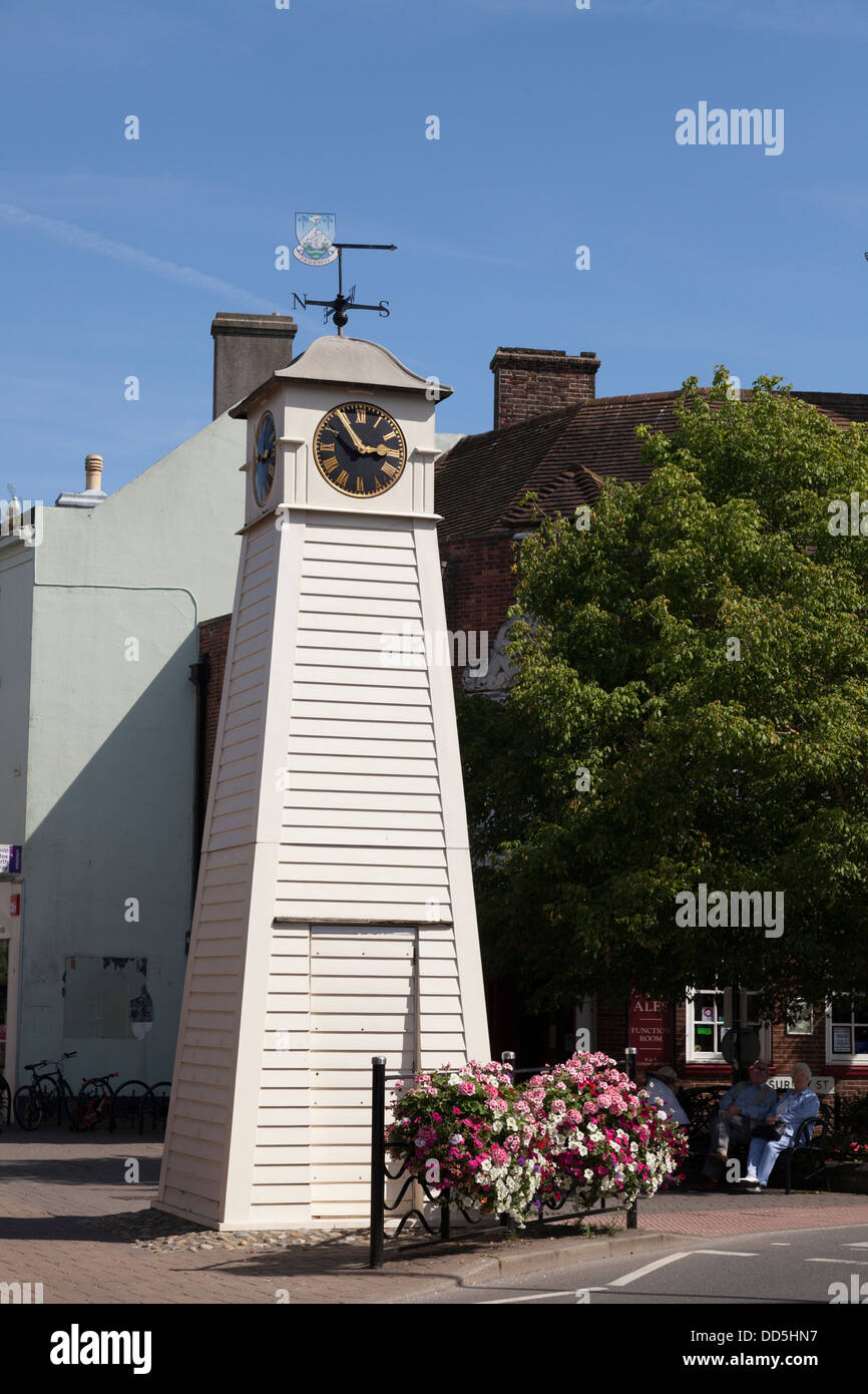 Millennium Clock Tower in Littlehampton town Centre Stock Photo - Alamy