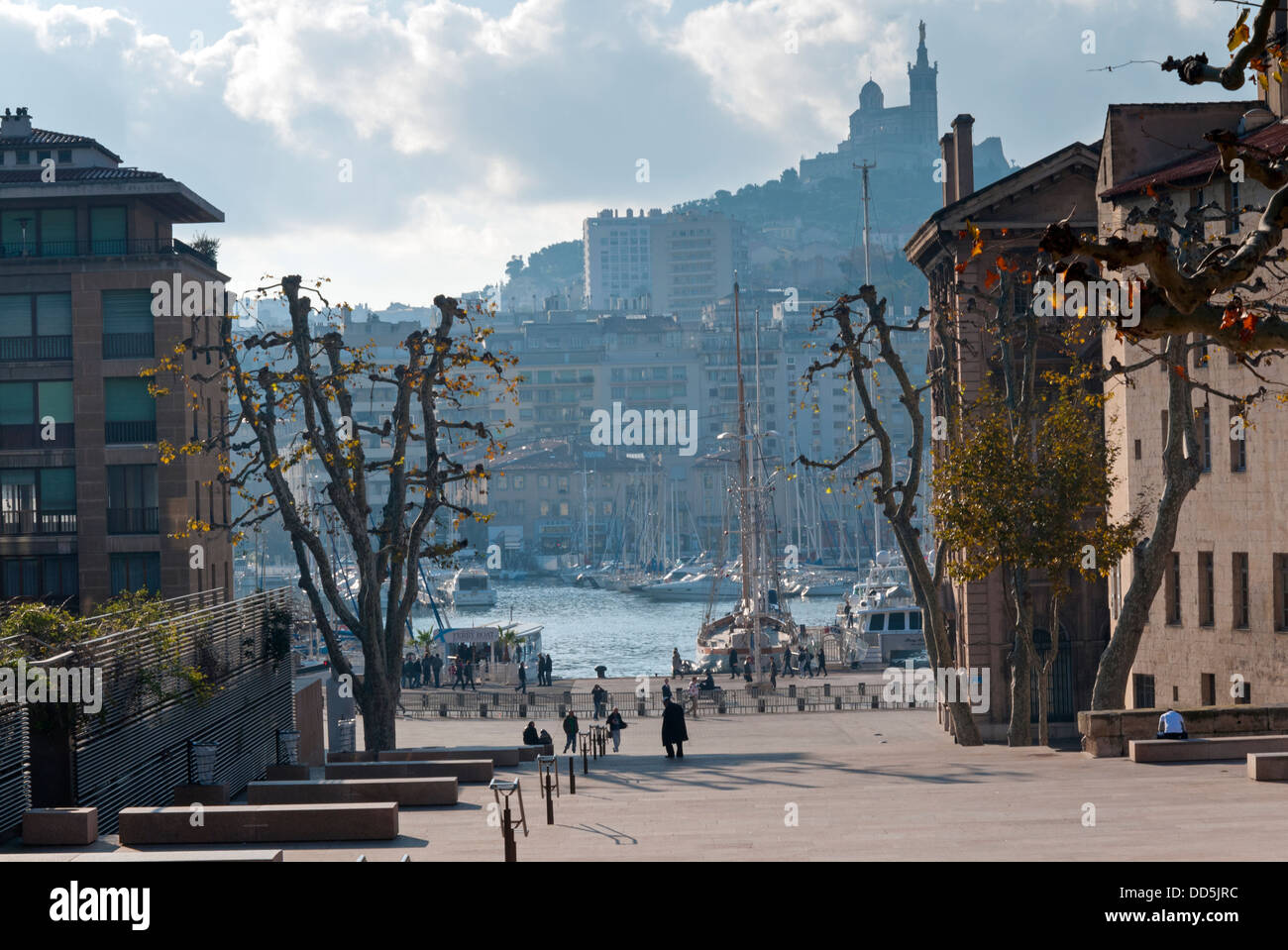 View across the Vieux Port from Place Villeneuve Bargemon, Marseille ...