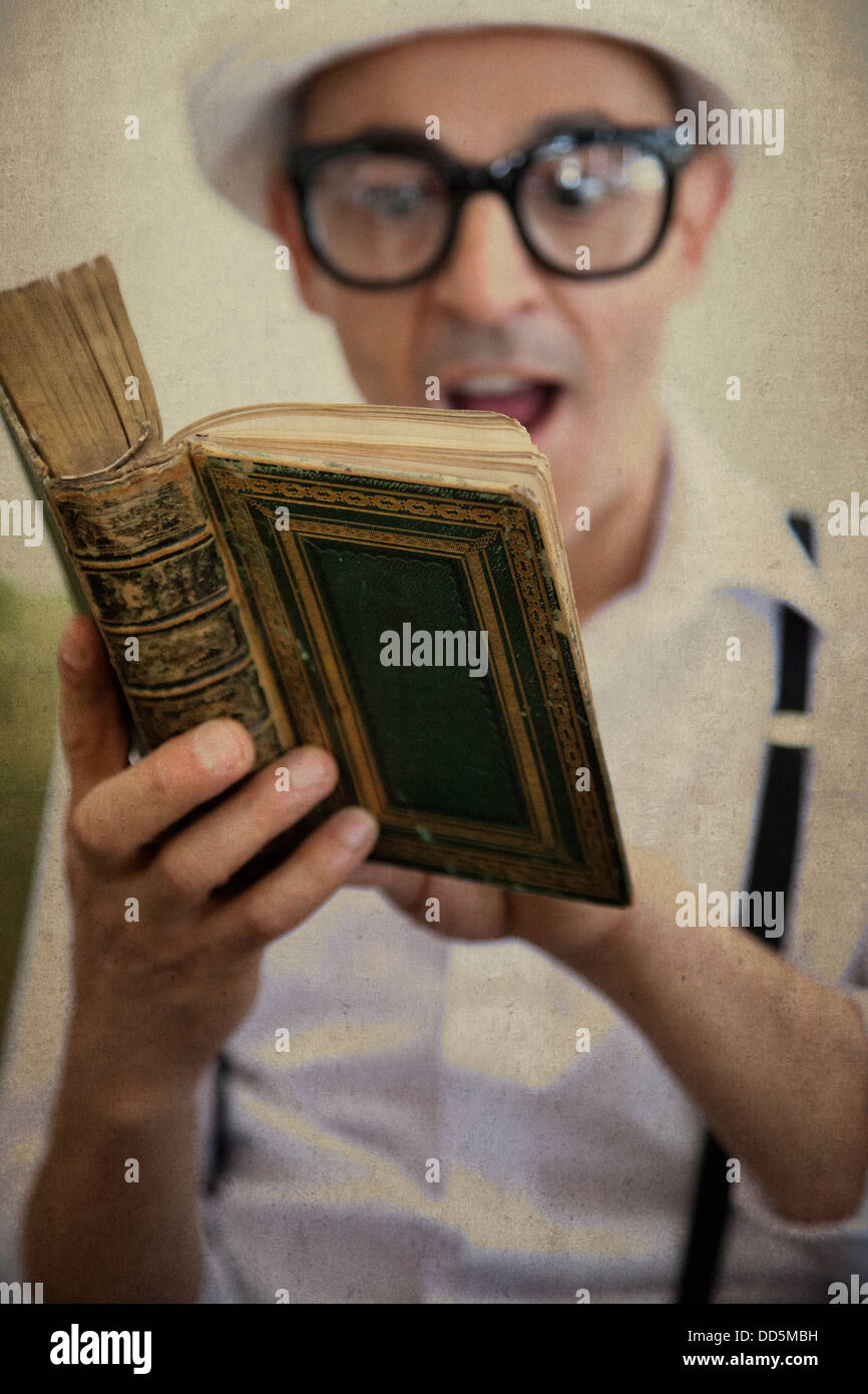 Man Reading Held Book Stock Photo - Alamy