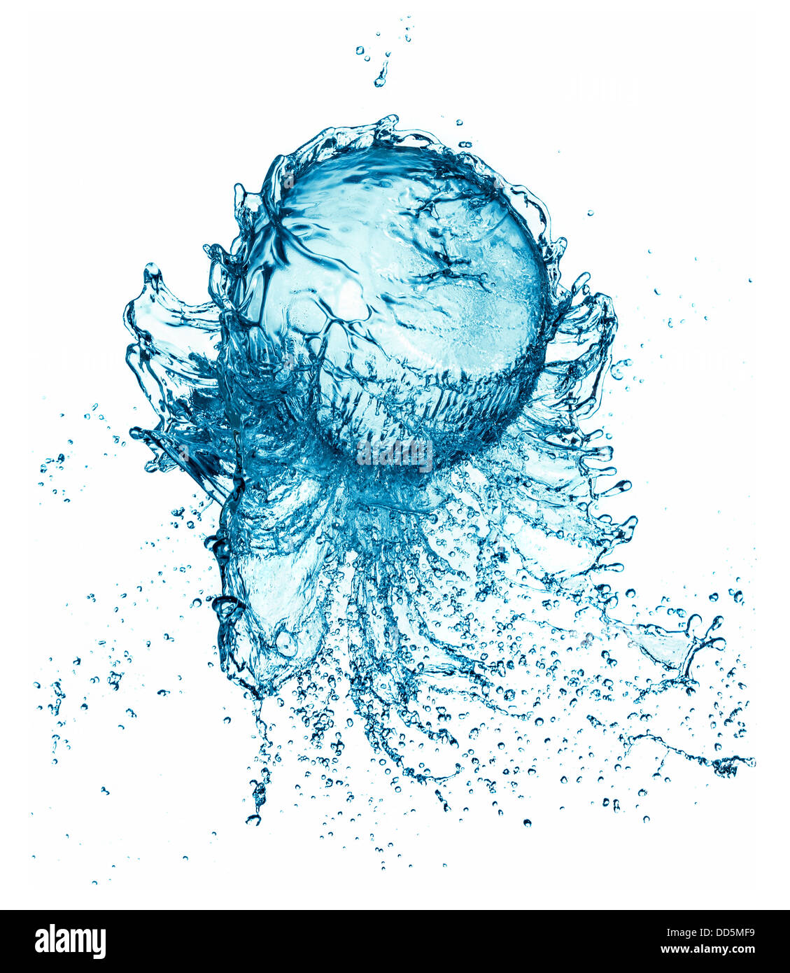 Abstract water ball splash isolated on white background Stock Photo - Alamy