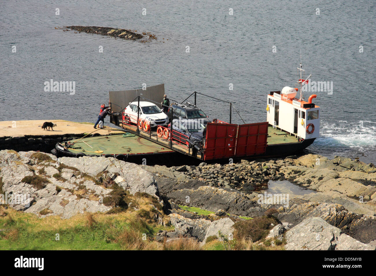 Skyeferry, a tiny turntable car ferry, crossing the Sound of Skye from ...