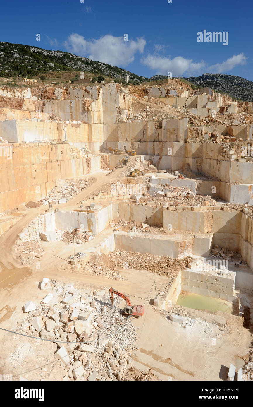 Quarry of granite at Orosei on the island of Sardinia, Italy Stock ...