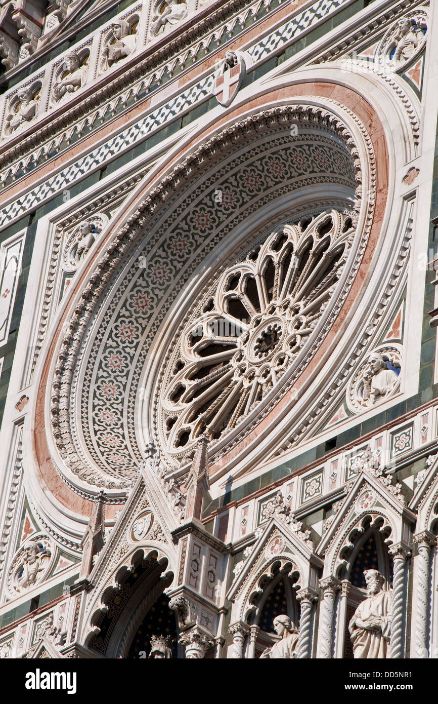 Italy, Tuscany, Florence, Santa Maria del Fiore or Duomo, Rose window ...
