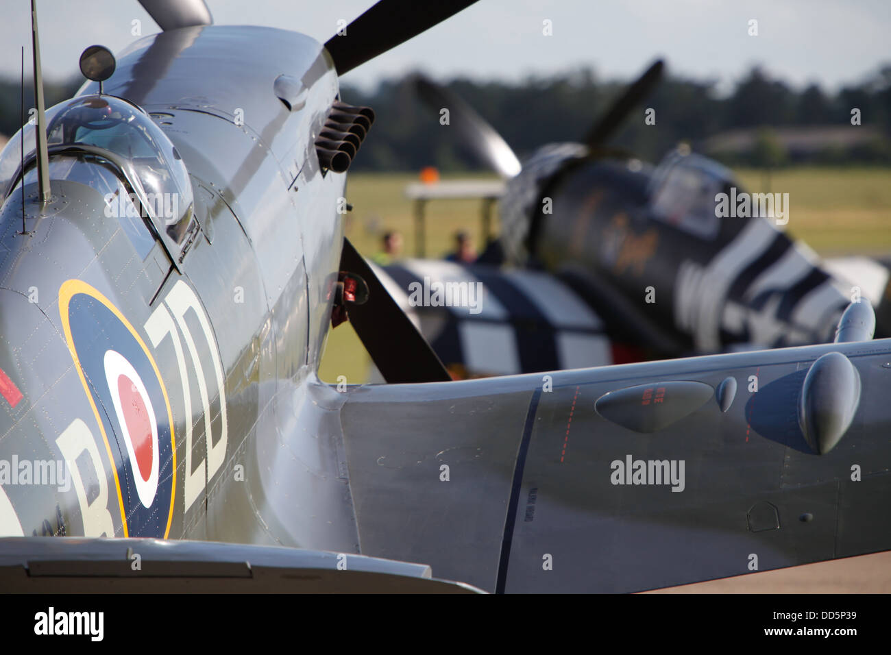 ww11 vintage Spitfire aircraft on display at Duxford Classic Wings air ...