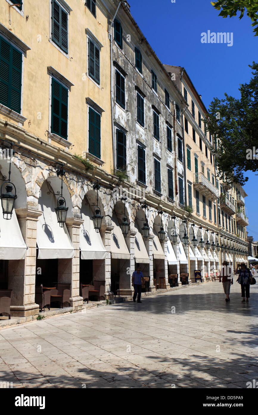 The Liston Arcade, Old Town, Corfu Town, Corfu Island, Greece, Europe ...