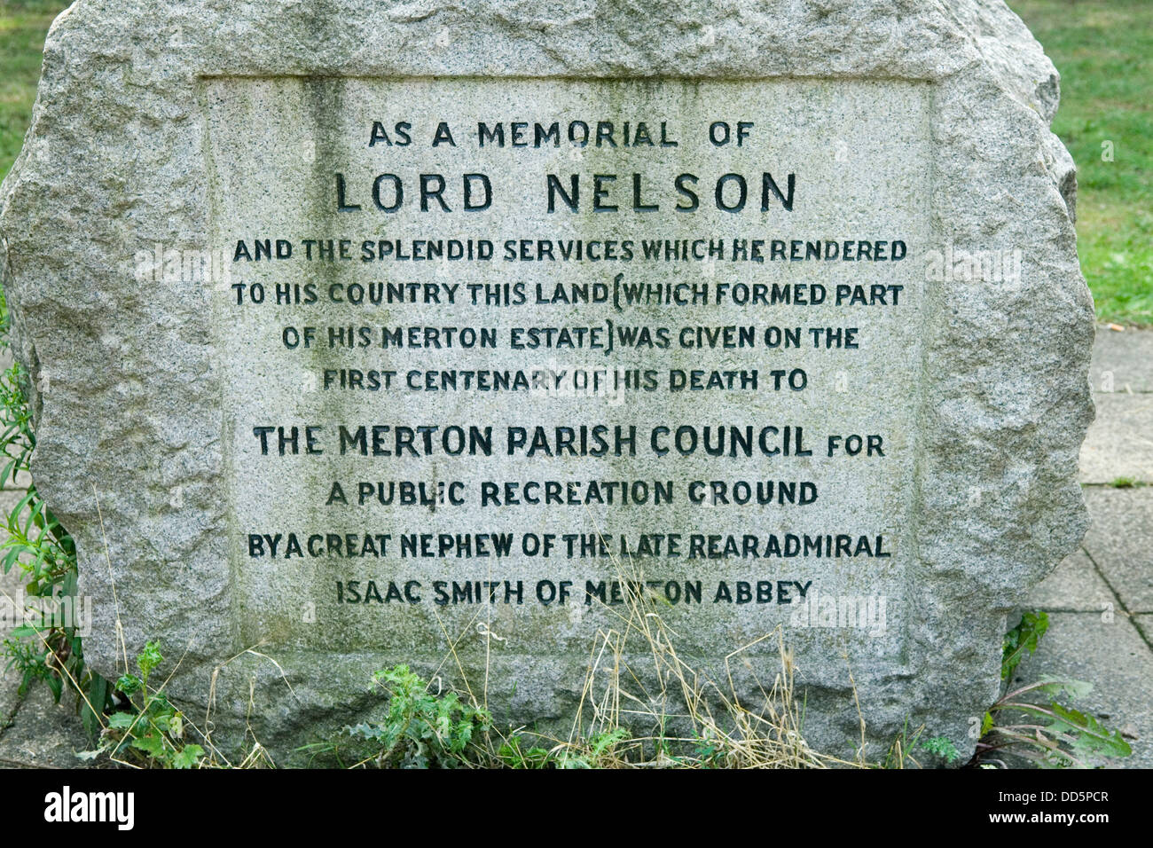 Lord Nelson Memorial, Nelson Gardens, Merton SW South West London. Part ...