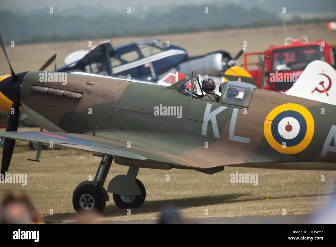 ww11 vintage Spitfire aircraft on display at Duxford Classic Wings air ...