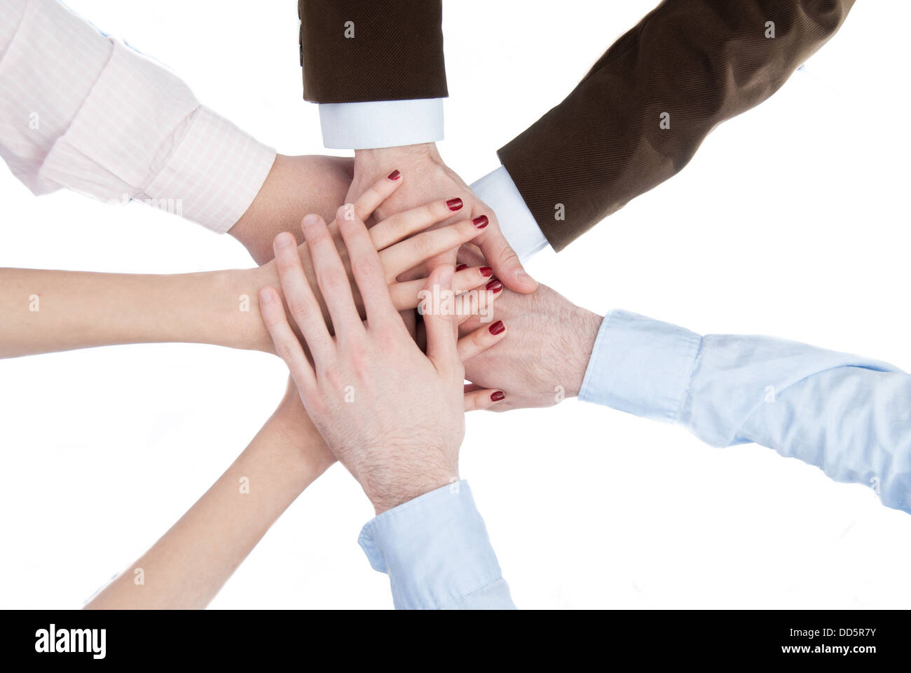 Group of people working together forming a partenership Stock Photo - Alamy