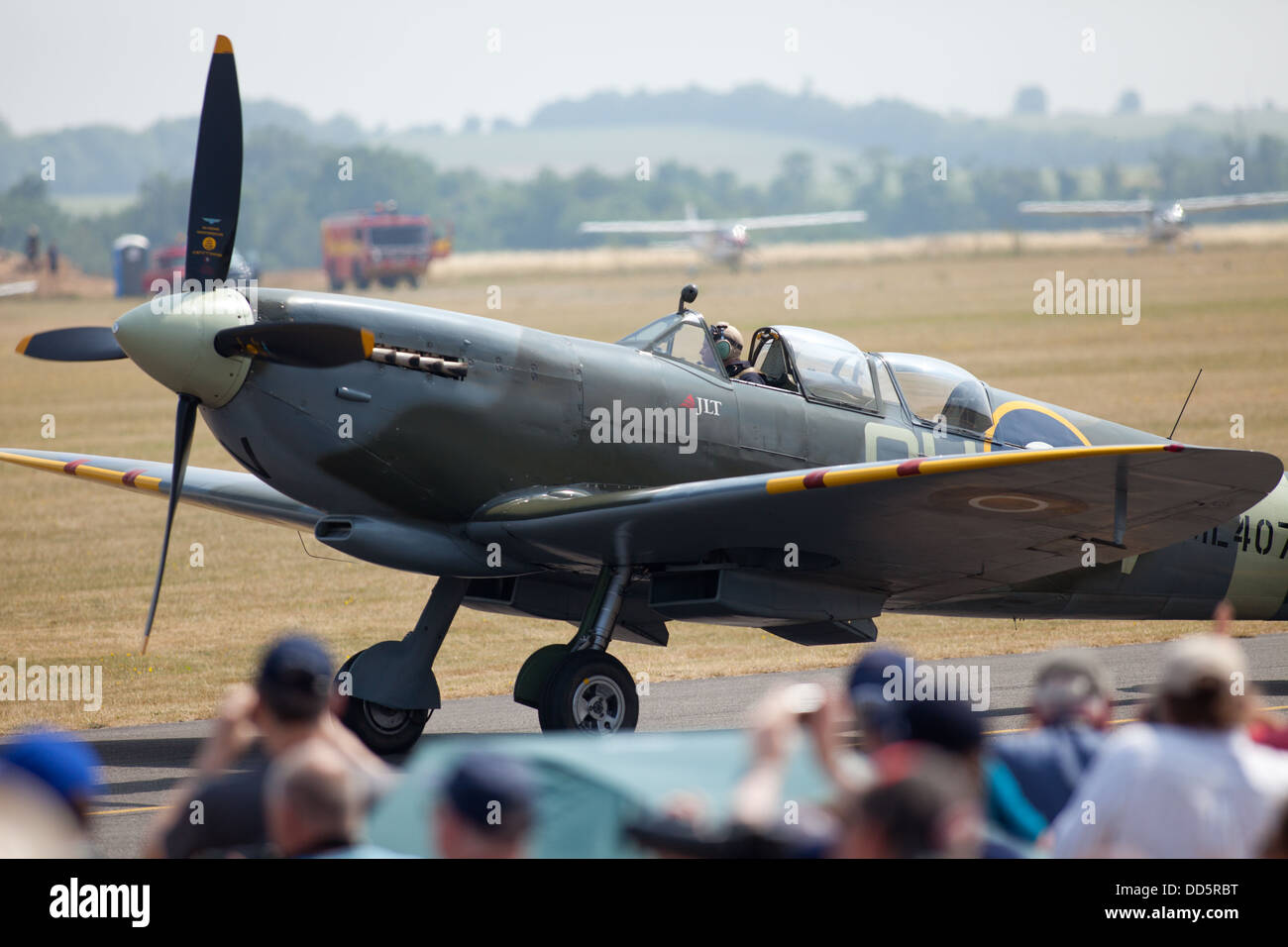 ww11 vintage Spitfire aircraft on display at Duxford Classic Wings air ...