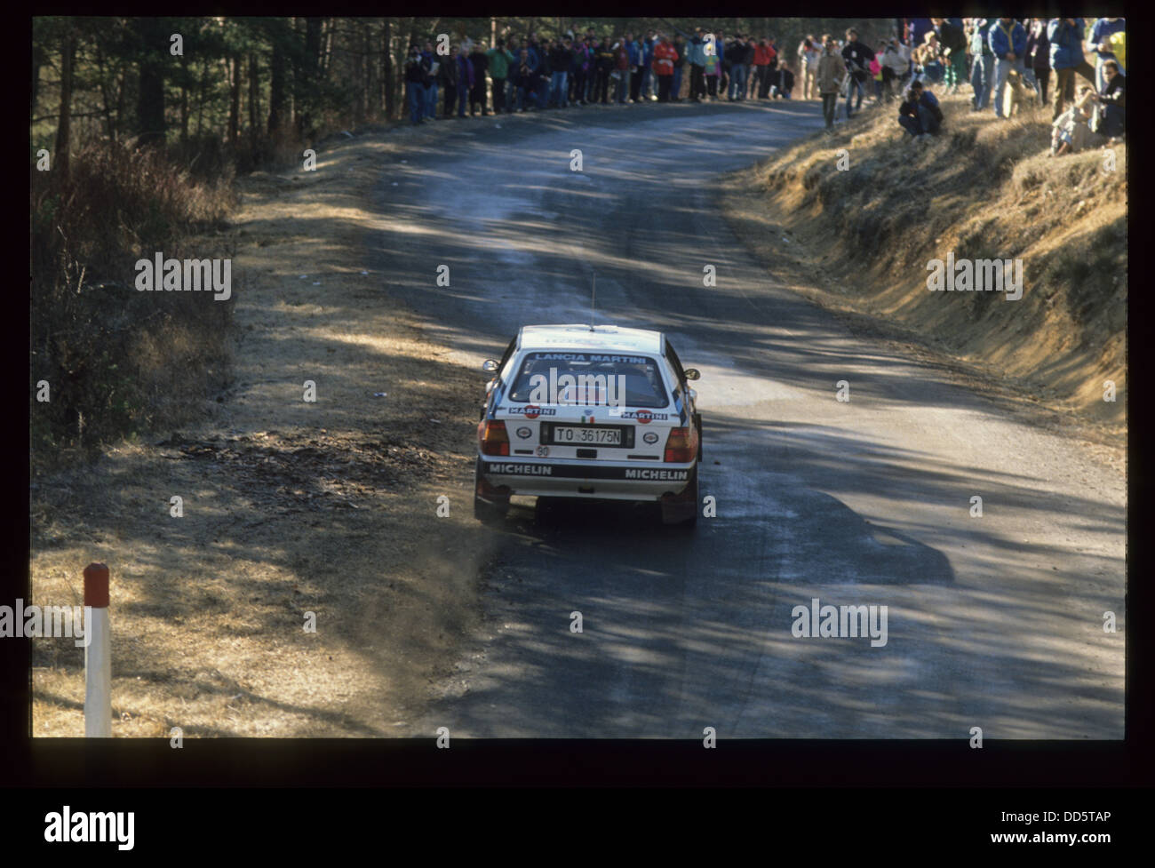 LANCIA DELTA INTEGRALE ON THE 1990 MONTE CARLO RALLY - rear view Stock ...