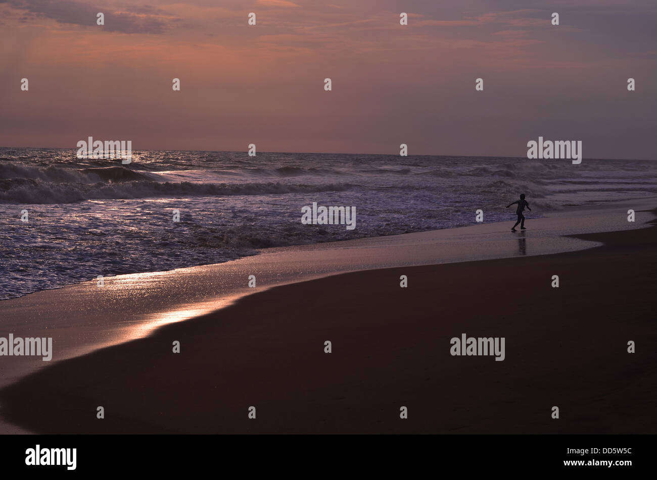 Evening sea bank Stock Photo - Alamy
