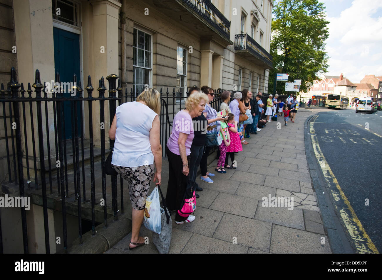 Queue at Bus Stop in city of York North Yorkshire England UK Stock ...