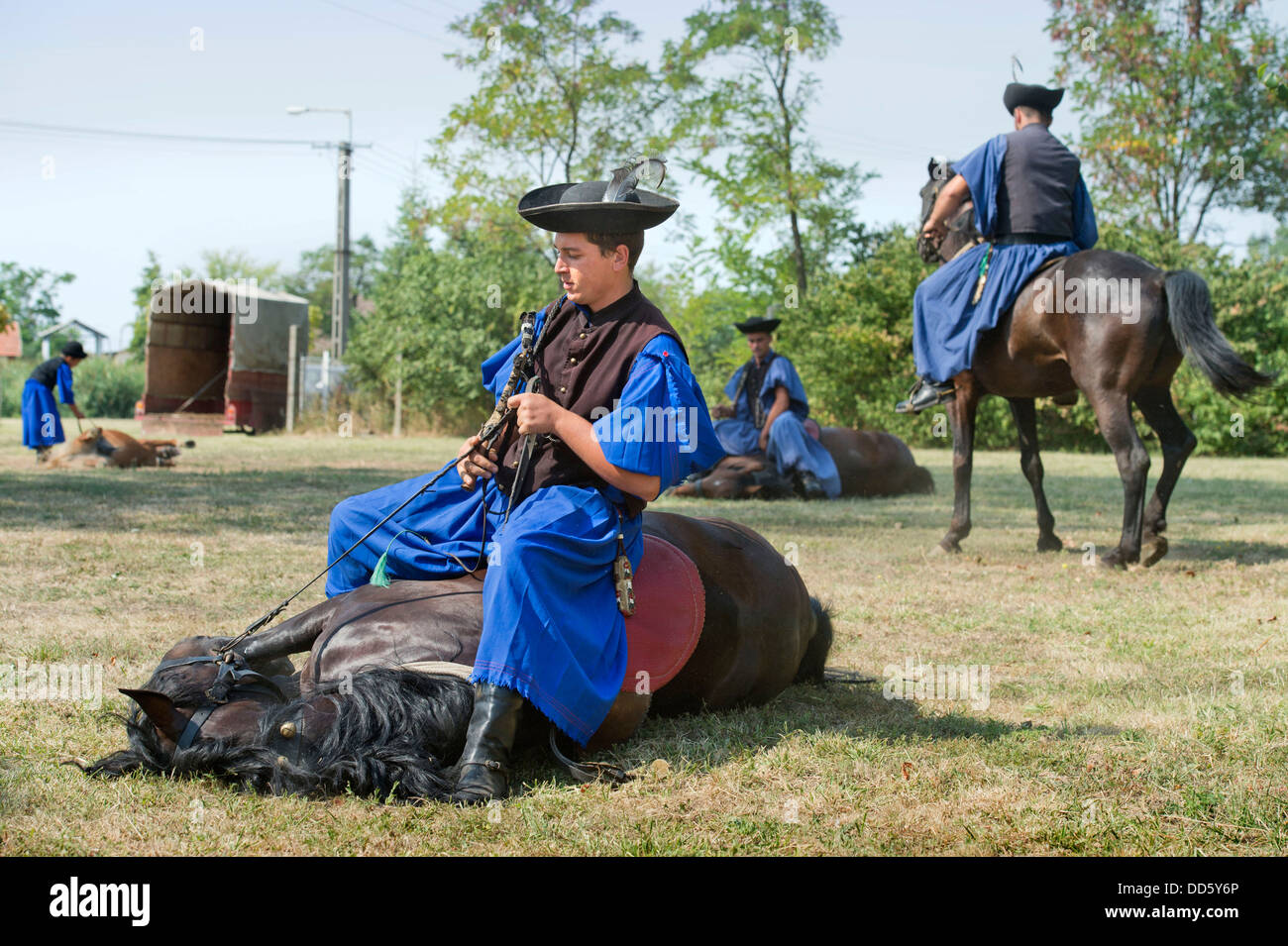 Traditional Hungarian 'Csikos' at a horse festival in the Hungarian ...