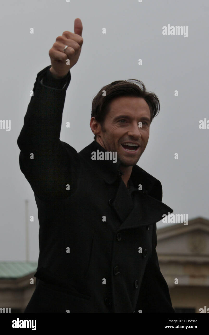 Hugh Jackman at Brandenburg Gate. He advertises his new film "Wolverine ...