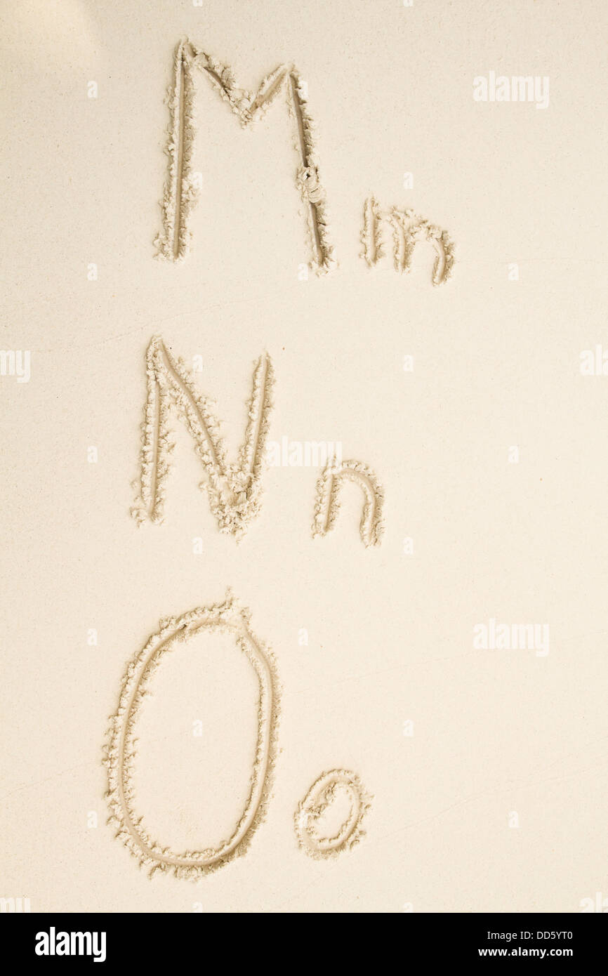 alphabet in sand Stock Photo - Alamy