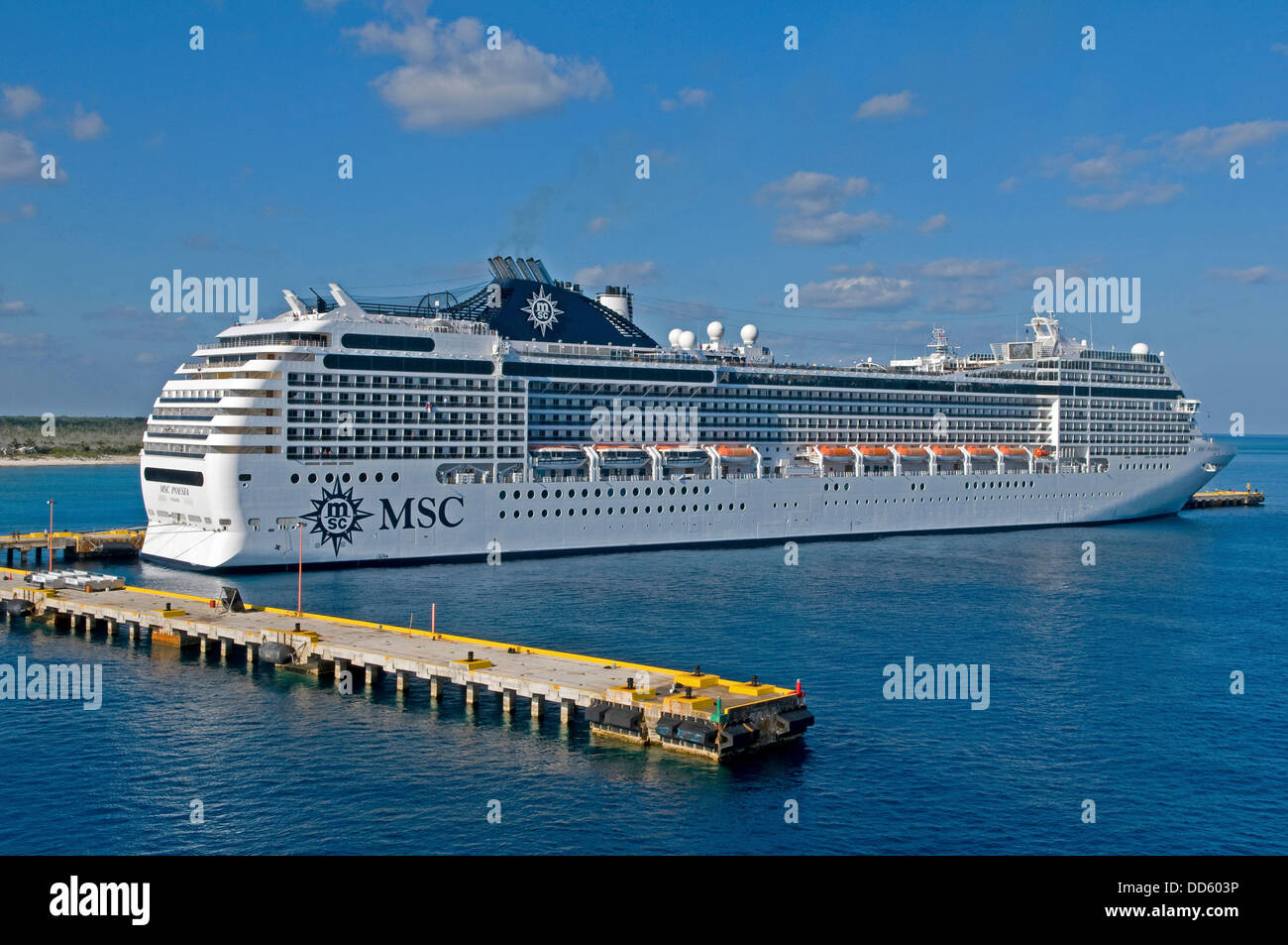 Mexico, Quintana Roo, Costa Maya, Italian MSC caribbean cruise ship ...