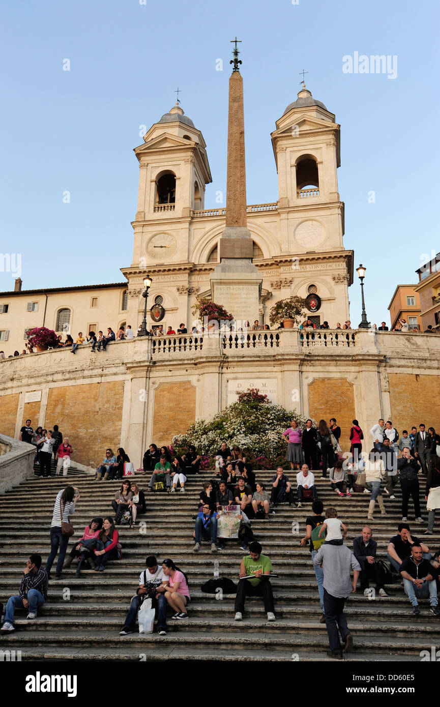 Italy, Rome, People sitting on Spanish Steps Stock Photo - Alamy