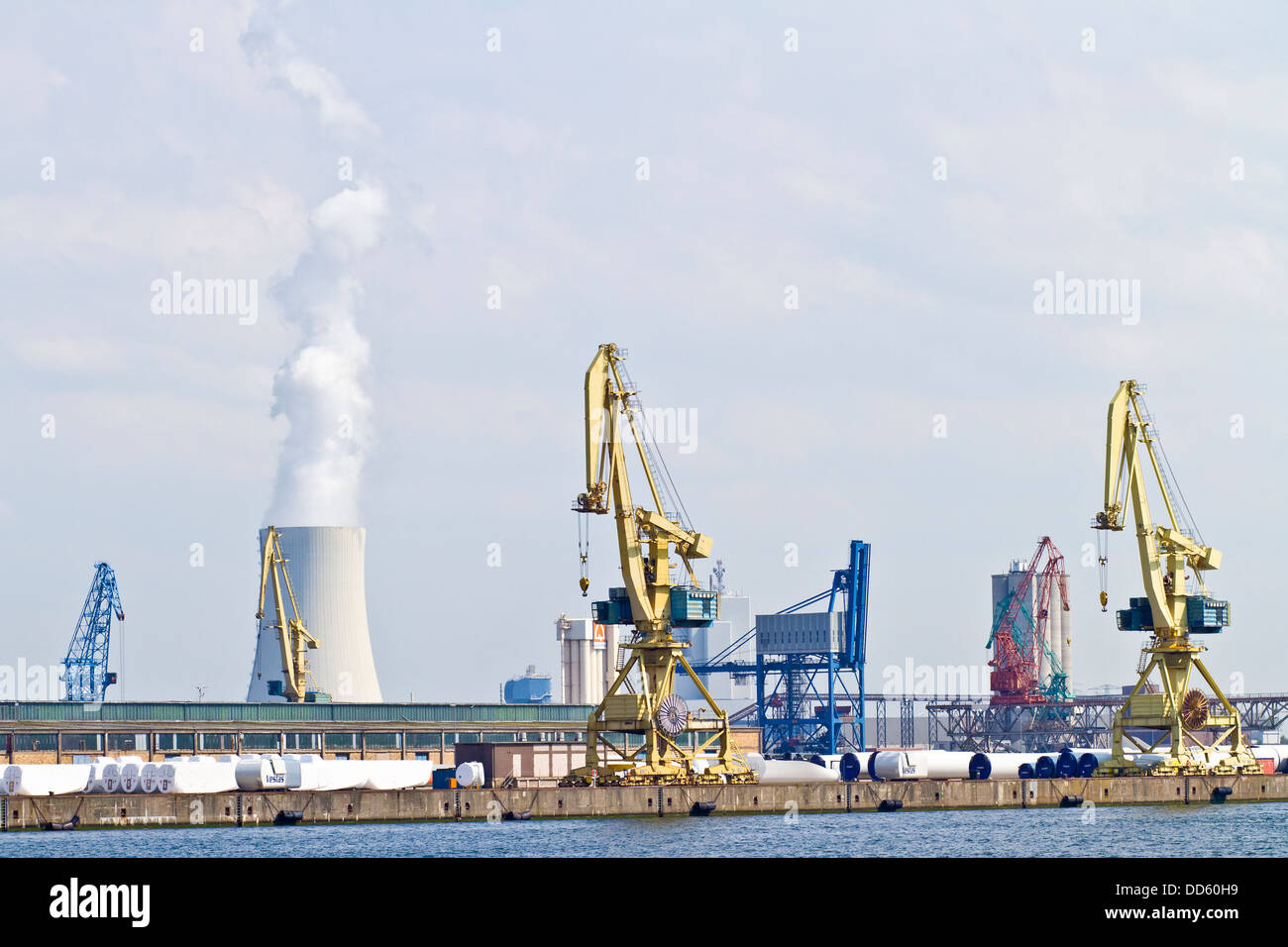 Germany, Rostock, View of powerhouse and shipyard Stock Photo - Alamy