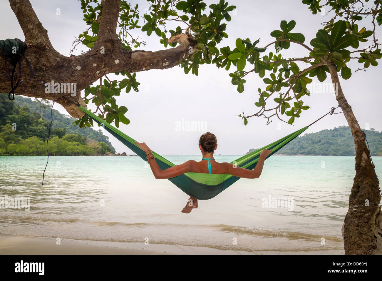 woman in hammock Stock Photo - Alamy