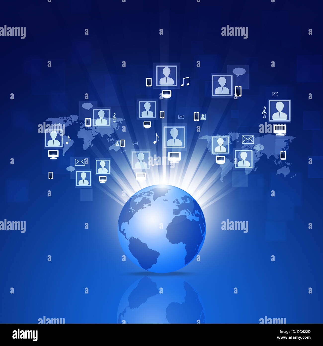 global network casual and business connection blue background Stock ...
