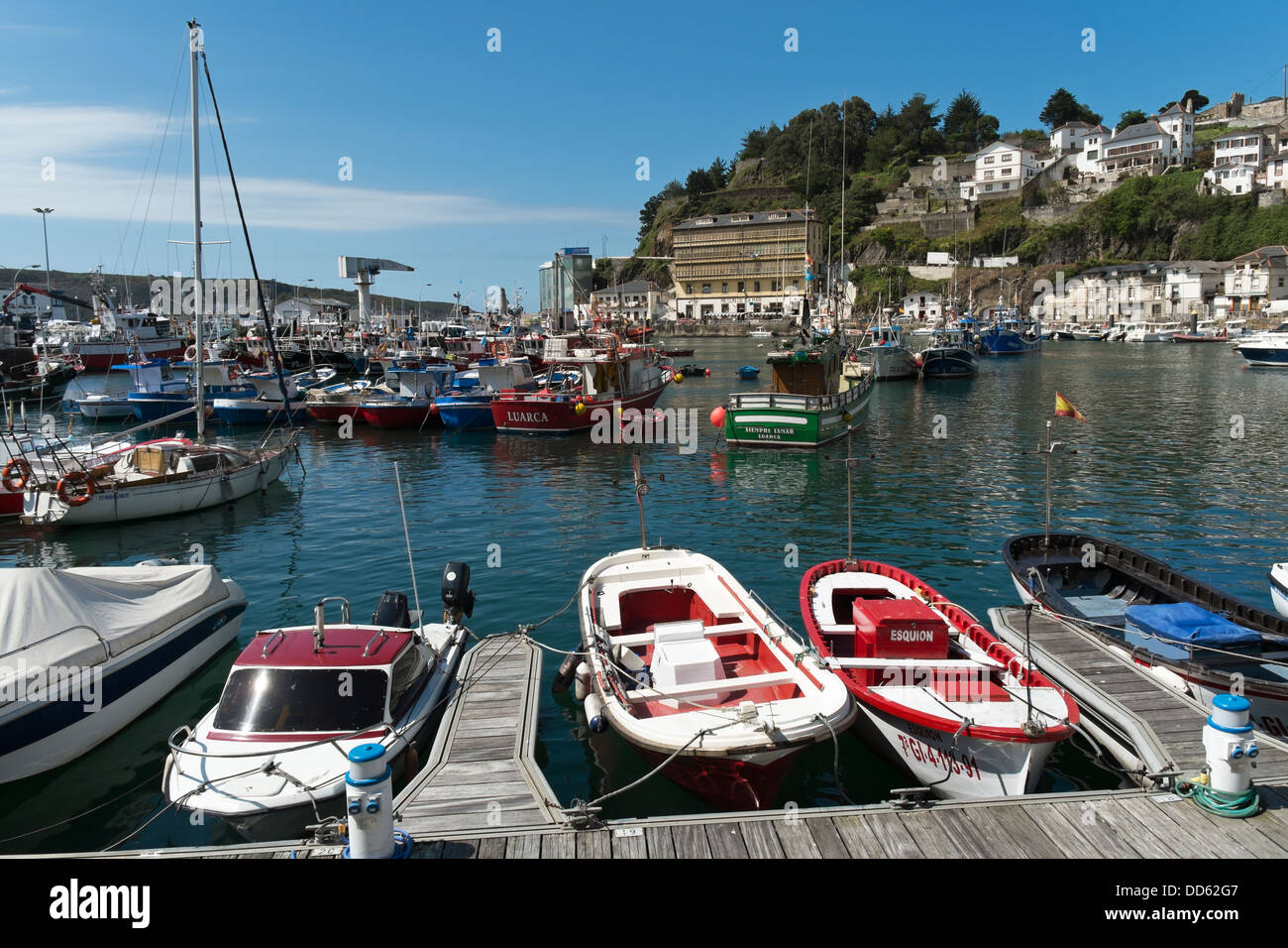 Spain, View of Port of Luarca Stock Photo - Alamy