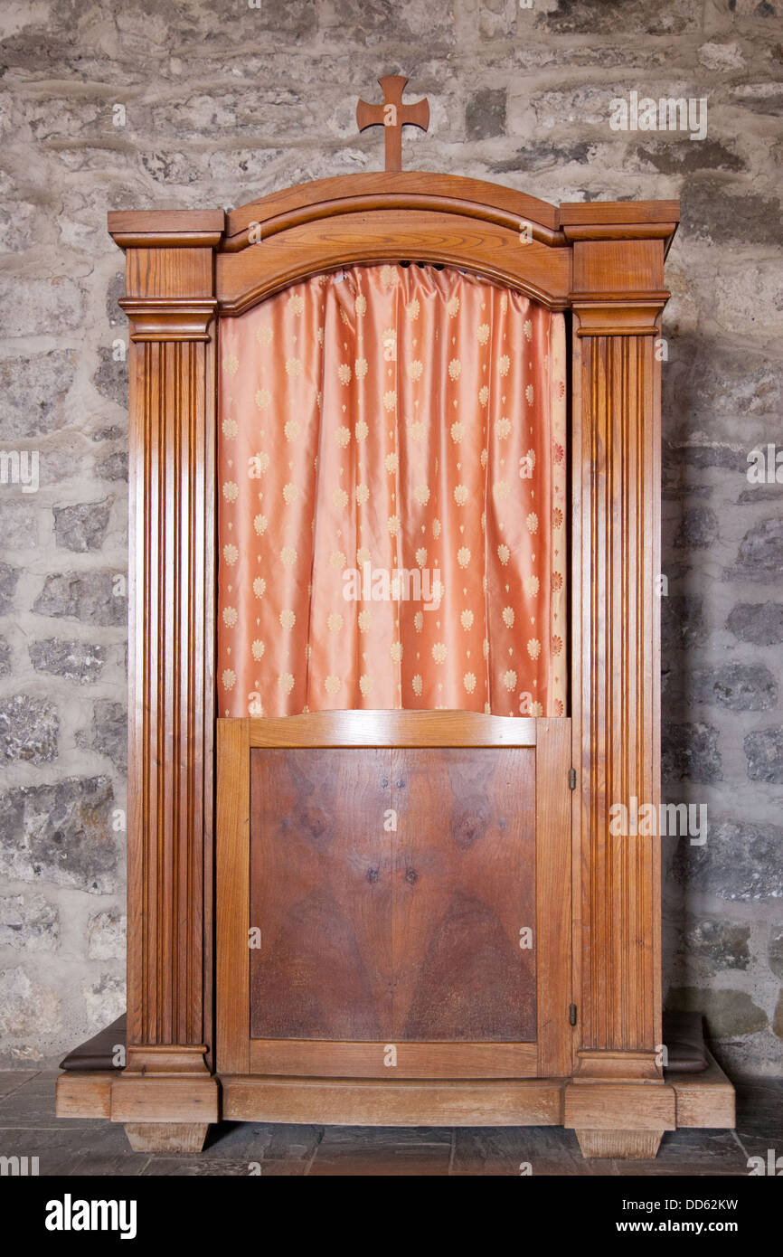 Wooden Confessional In Catholic Church High Resolution Stock ...