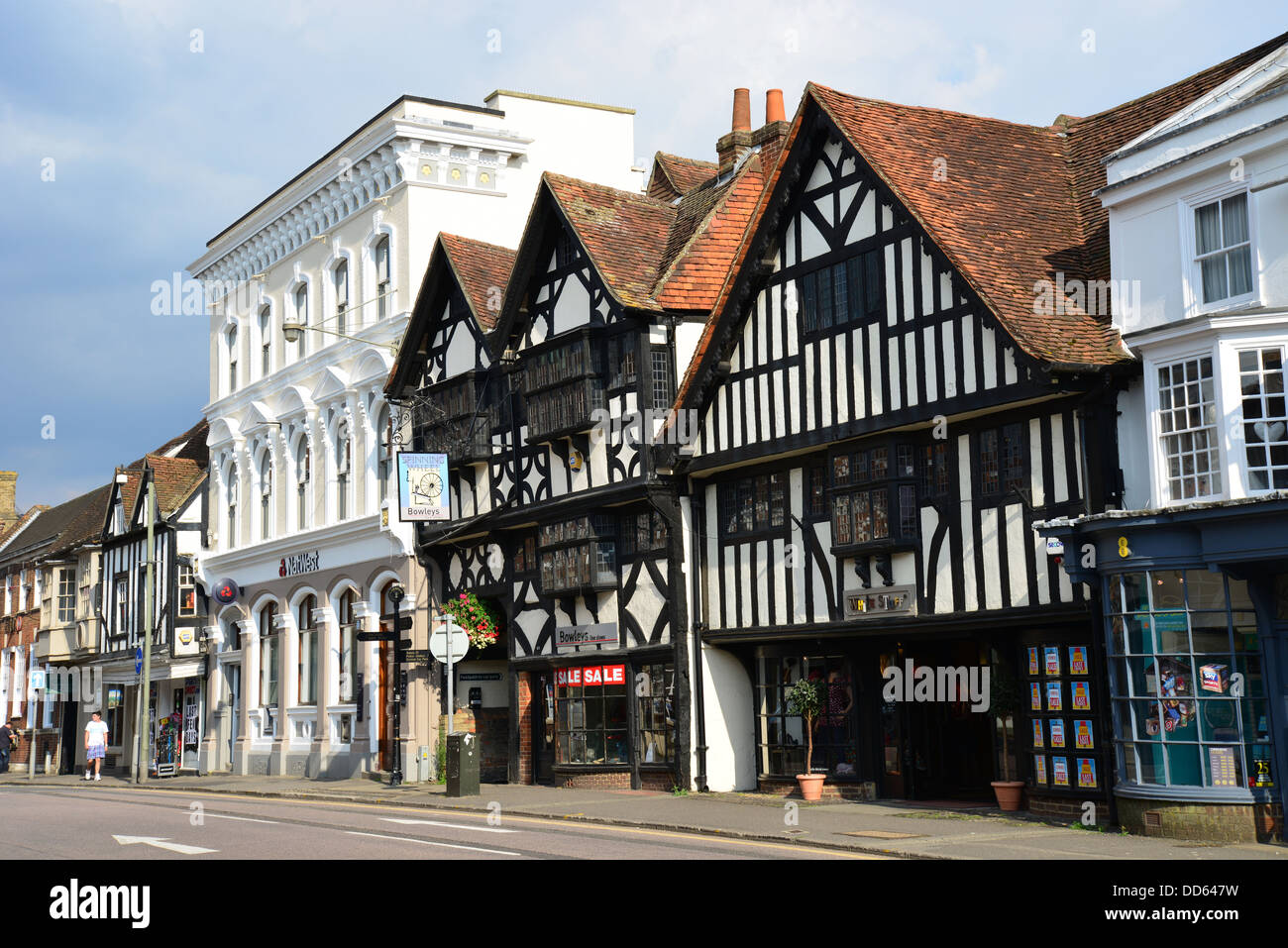 Ancient timber-framed buildings, The Borough, Farnham, Surrey, England ...
