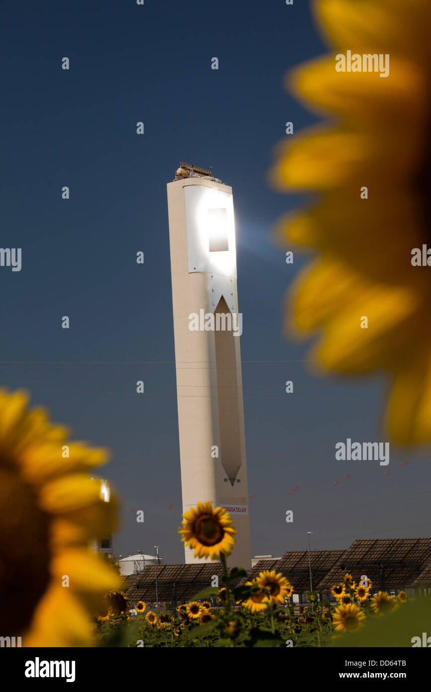 Solucar solar thermal complex near seville Spain includes the PS10 ...
