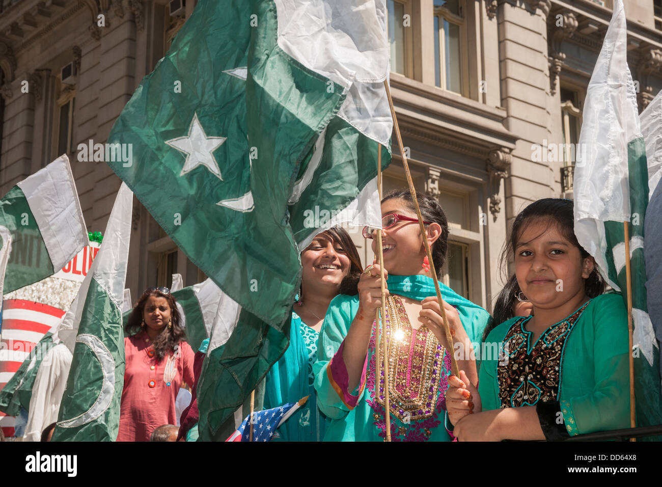 Pakistani-Americans and their supporters march on Madison Avenue in New ...