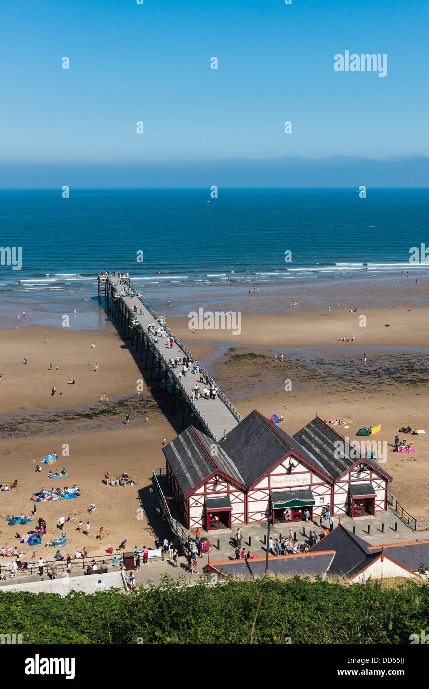 Cliff top view of Saltburn by the Sea Pier, North East Coast, UK Stock ...